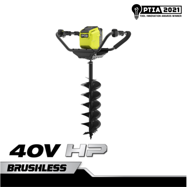 RYOBI RY40710VNM 40V HP Brushless Cordless Earth Auger with 8 in. Bit ...