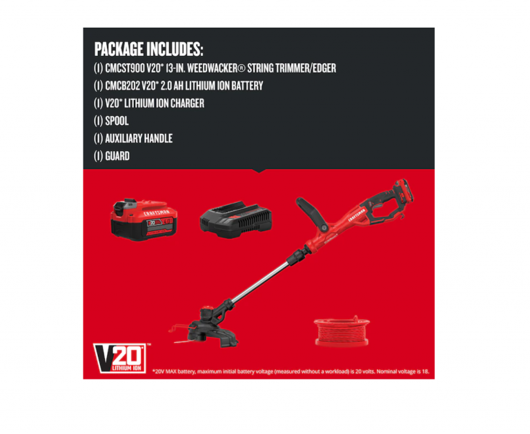 CRAFTSMAN CMCST900D1 WEEDWACKER V20 20-volt Max 13-in Straight Cordless ...