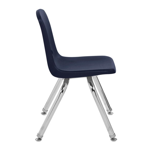 FDP 12" School Stack Chair, Stacking Student Seat with Chromed Steel ...