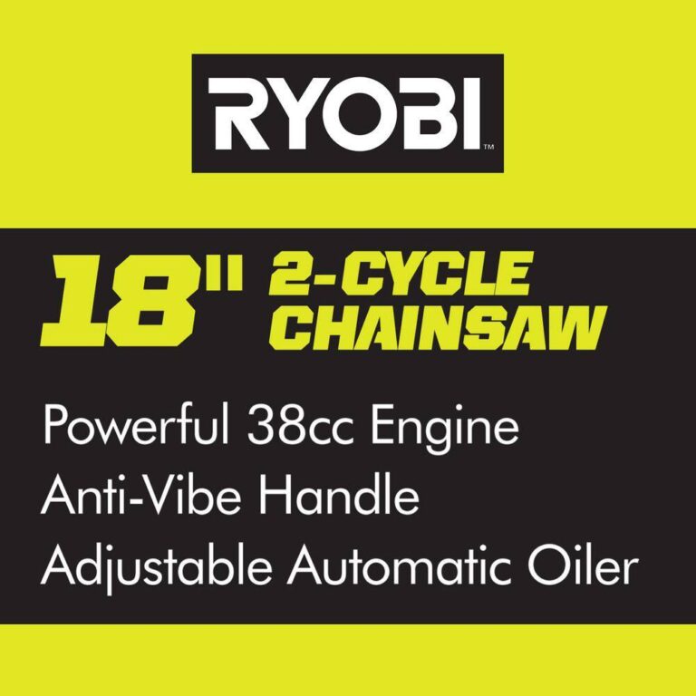 RYOBI RY3818 18 in. 38cc 2-Cycle Gas Chainsaw with Heavy Duty Case ...