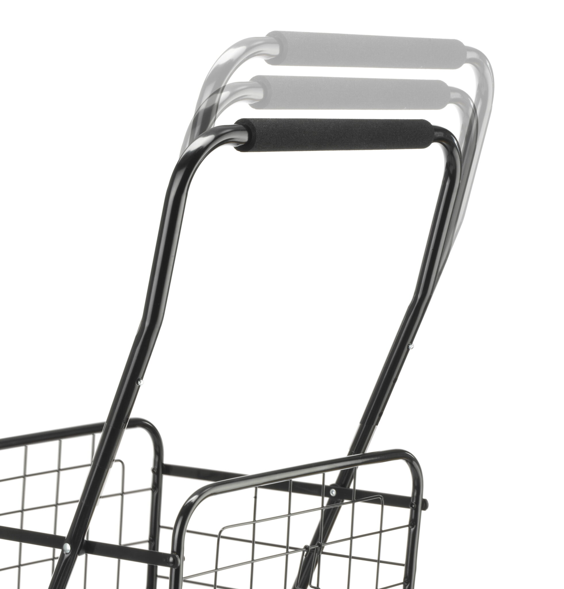 Mainstays Adjustable Steel Rolling Laundry Basket Shopping Cart, Black ...
