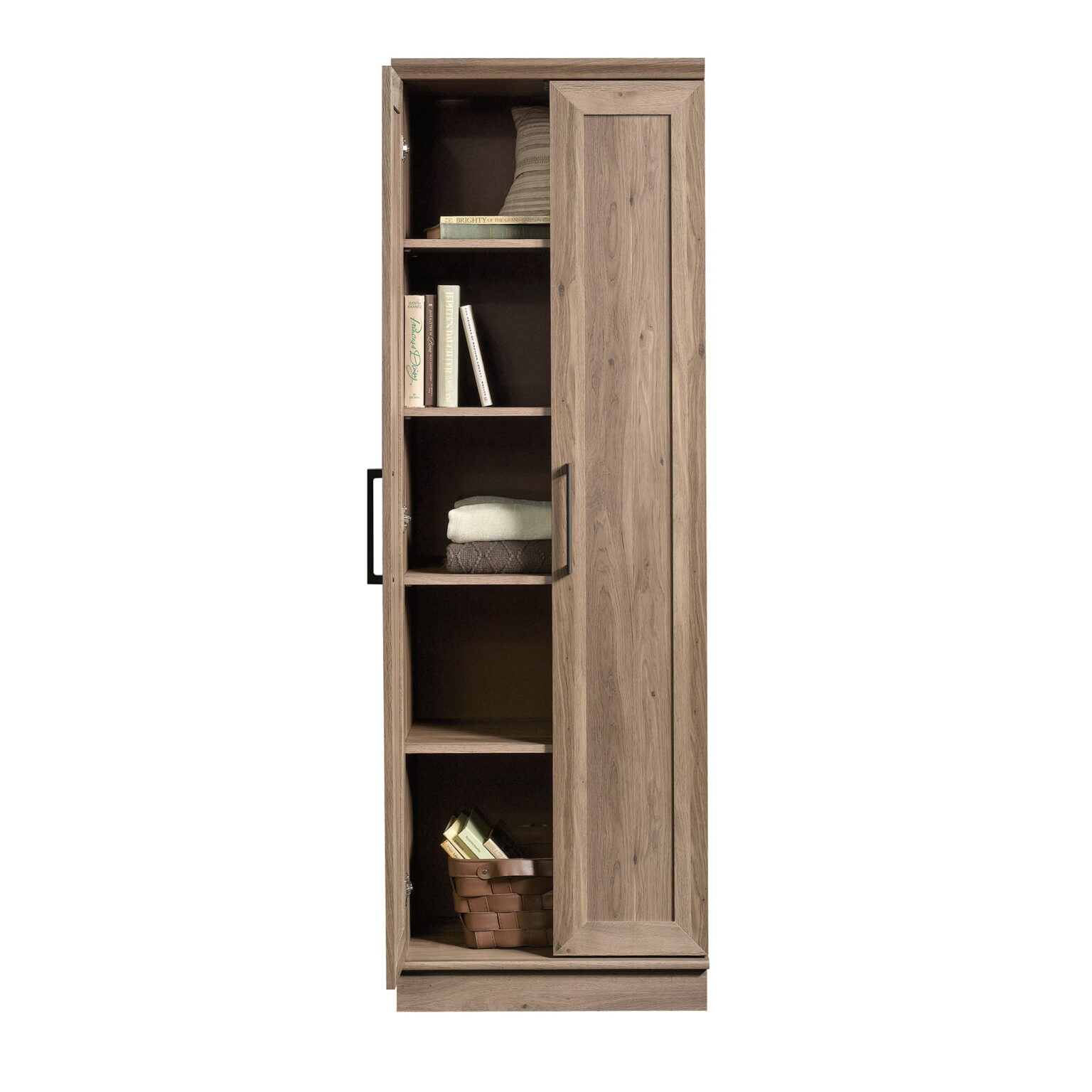Sauder HomePlus 2-Door Storage Cabinet, Salt Oak Finish | Bigbigmart.com