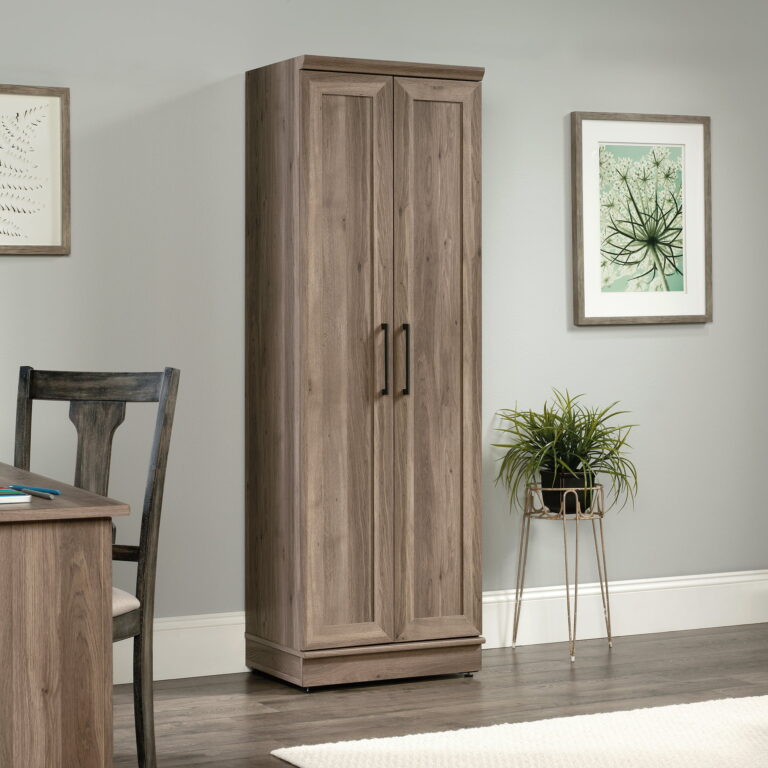 Sauder HomePlus 2-Door Storage Cabinet, Salt Oak Finish | Bigbigmart.com