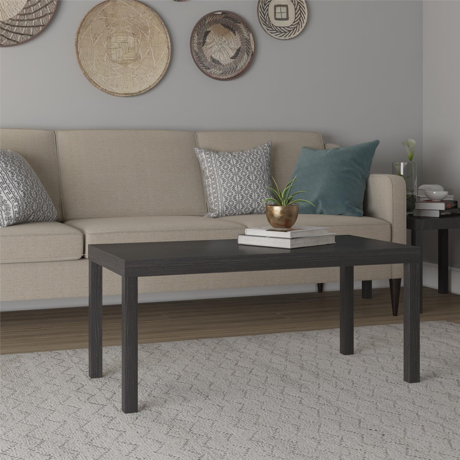 Mainstays Parsons Coffee Table, Espresso | Bigbigmart.com