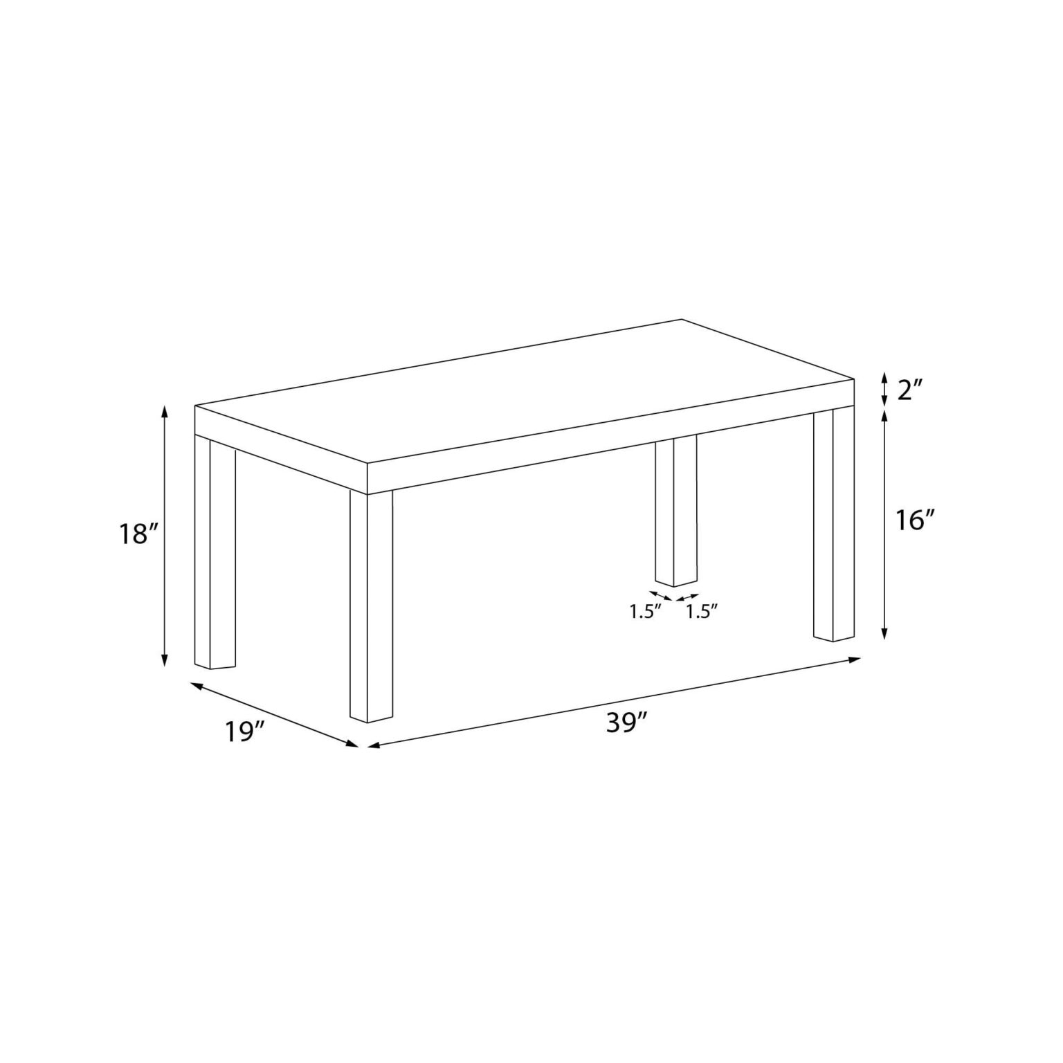 Mainstays Parsons Coffee Table, White | Bigbigmart.com