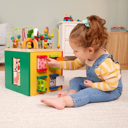 Battat – Wooden Activity Cube – Discover Farm Animals Activity Center ...