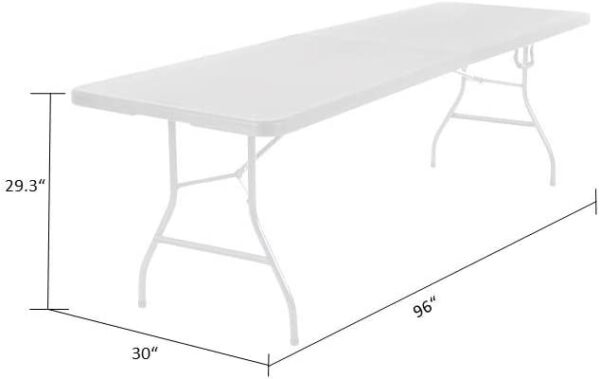 COSCO Deluxe 8 foot x 30 inch Fold-in-Half Blow Molded Folding Table ...