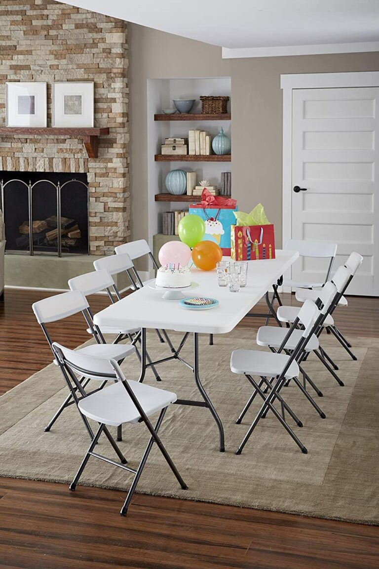 COSCO Deluxe 8 foot x 30 inch Fold-in-Half Blow Molded Folding Table ...