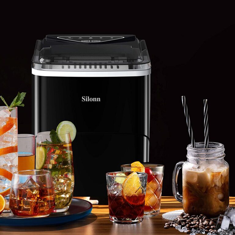 Silonn Ice Makers Countertop, 9 Cubes Ready in 6 Mins, 26lbs in 24Hrs ...