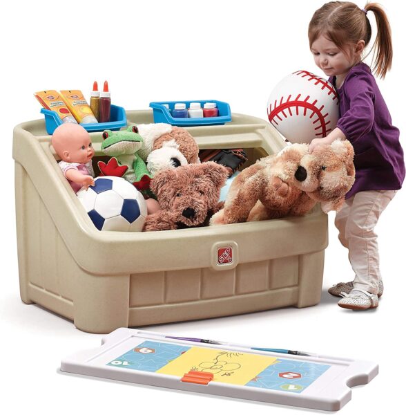Step2 2-in-1 Toy Box & Art Lid | Plastic Toy & Art Storage Container ...