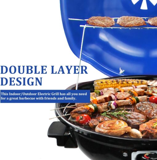 Electric BBQ Grill Techwood 15-Serving Indoor/Outdoor Electric Grill ...
