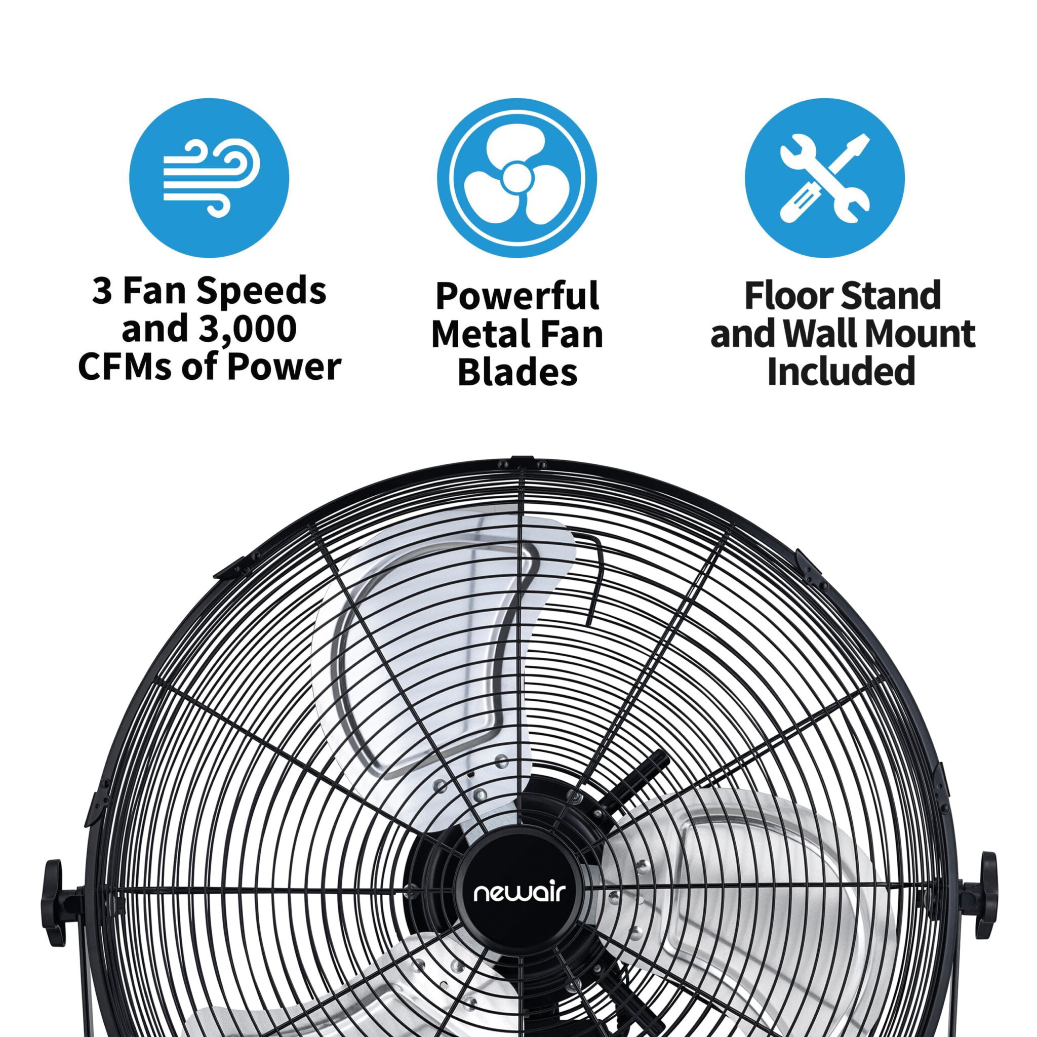 20 in. Outdoor Rated 2-In-1 High Velocity Floor or Wall Mounted Fan ...