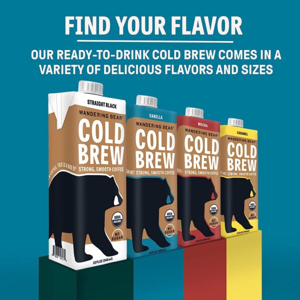 Wandering Bear Organic Vanilla Cold Brew Coffee, 32 fl oz, 6 pack ...