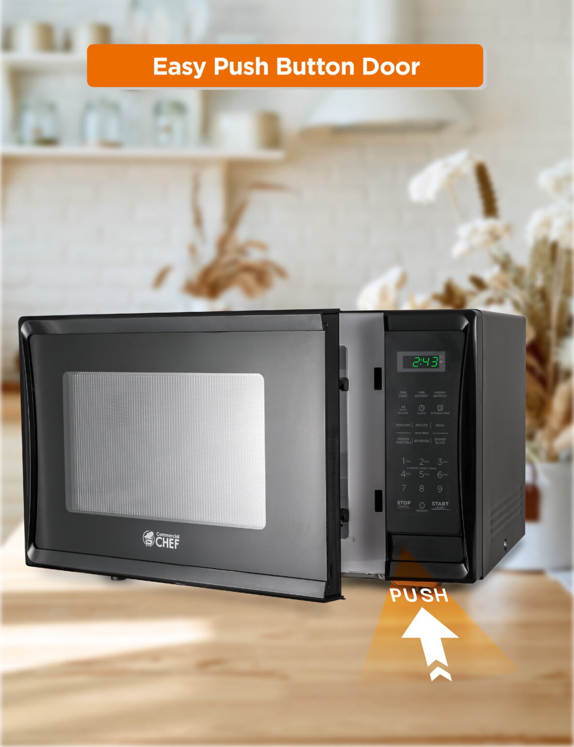 COMMERCIAL CHEF CHM11MB 1.1 cu. ft. Countertop Microwave with Digital ...
