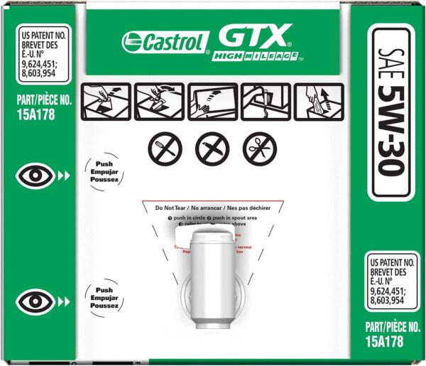 Castrol GTX High Mileage 5W-30 Synthetic Blend Motor Oil, 6 Gallon ...