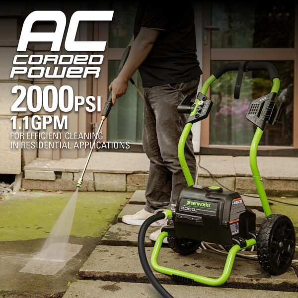 Greenworks 2000 PSI (13 Amp) Electric Pressure Washer (Wheels For ...