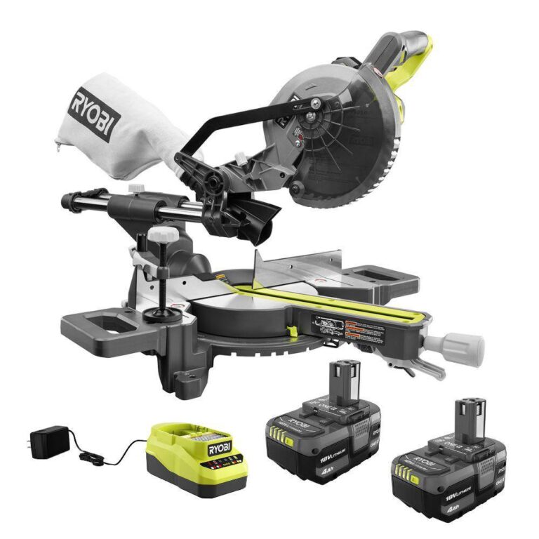 RYOBI PBT01B-PSK006 ONE+ 18V Cordless 7-1/4 in. Sliding Compound with ...