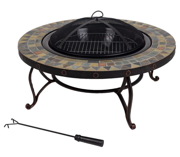 Pleasant Hearth Juniper Slate Top Fire Pit | Bigbigmart.com