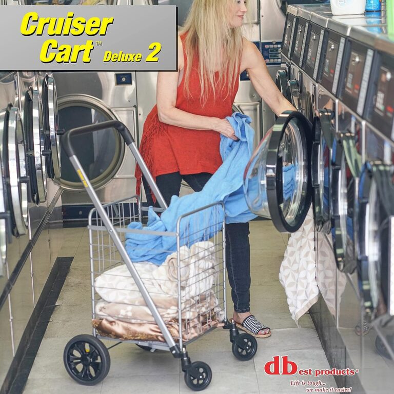 dbest products Cruiser Cart Deluxe 2 Shopping Grocery Rolling Folding ...