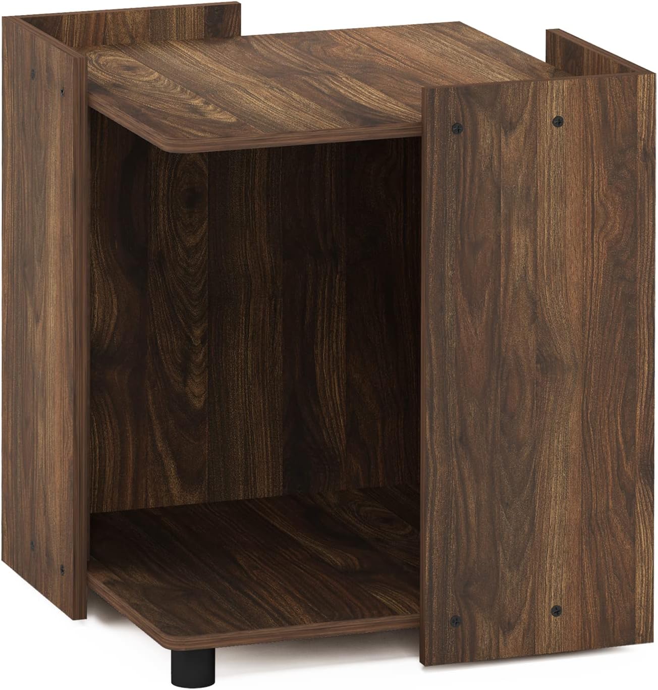 Furinno Peli Multipurpose End Table with Storage, Columbia Walnut ...
