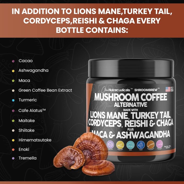 Clean Nutraceuticals Mushroom Coffee Alternative Mix - Maca Coffee with ...