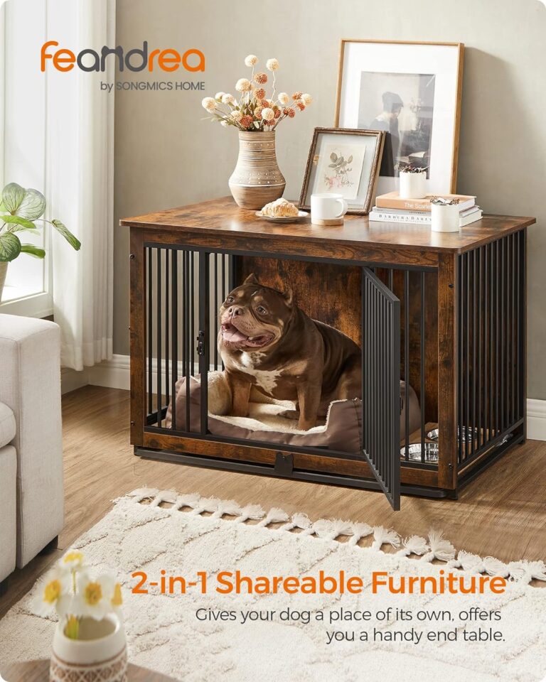 Feandrea Dog Crate Furniture, Dog Kennel for Medium Dogs up to 70 lb ...