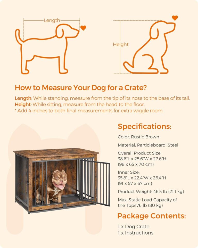 Feandrea Dog Crate Furniture, Dog Kennel for Medium Dogs up to 70 lb ...