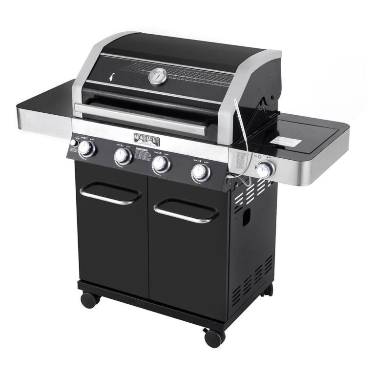 Monument Grills 24633 4-Burner Propane Gas Grill in Black with ...