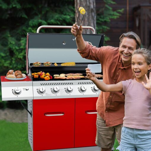 Royal Gourmet GA6402R 6-Burner BBQ Liquid Propane Gas Grill with Sear ...