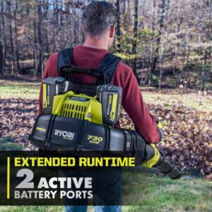 RYOBI RY404170-LB 40V HP Brushless 165 MPH 730 CFM Backpack Blower w ...