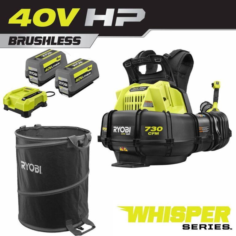 RYOBI RY404170-LB 40V HP Brushless 165 MPH 730 CFM Backpack Blower w ...