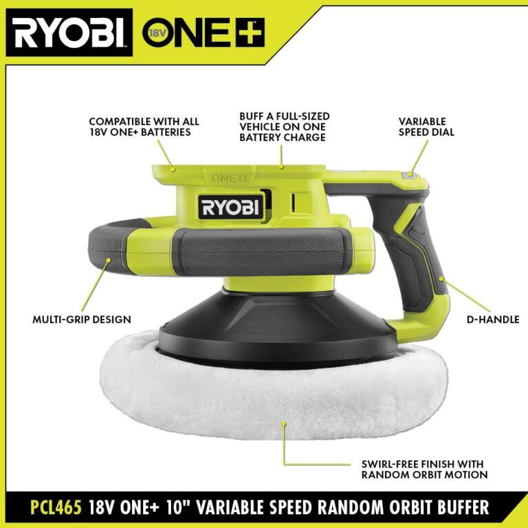 RYOBI PCL465K1 ONE+ 18V Cordless 10 in. Variable Speed Random Orbit ...