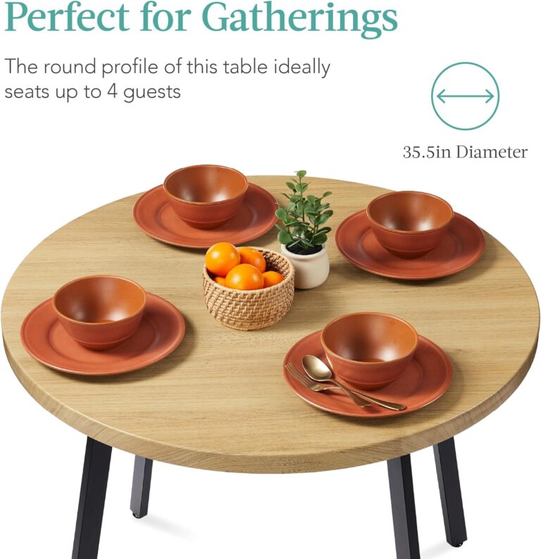 Best Choice Products 35.5in Round Mid-Century Modern Dining Table ...
