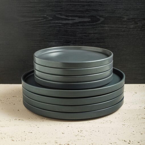Stone Lain Celina Stoneware 24-Piece Round Dinnerware Set, Grey ...