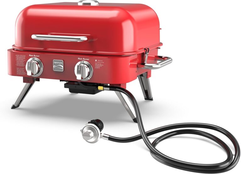 Kenmore 2-Burner Portable Tabletop Retro Gas Grill, Red | Bigbigmart.com