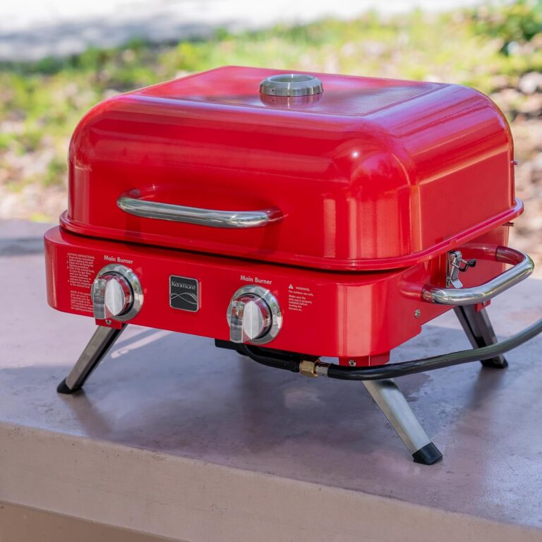 Kenmore 2-Burner Portable Tabletop Retro Gas Grill, Red | Bigbigmart.com