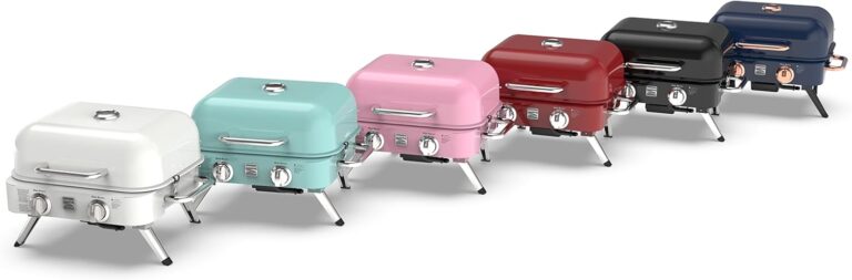 Kenmore 2-Burner Portable Tabletop Retro Gas Grill, Red | Bigbigmart.com