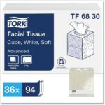 Tork Soft Facial Tissue Cube Box White, Advanced, 2-Ply, 36 x 94 Sheets ...