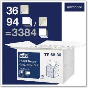 Tork Soft Facial Tissue Cube Box White, Advanced, 2-Ply, 36 x 94 Sheets ...