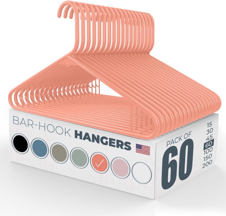 60pk Made in USA Strong Plastic Clothes Hangers Bulk | 20 30 50 100 ...