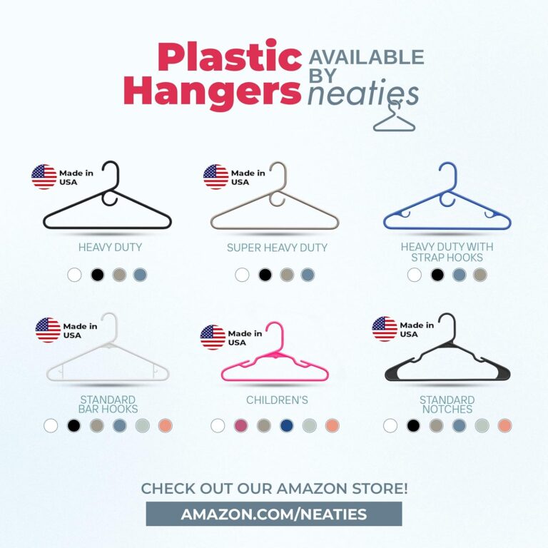 60pk Made in USA Strong Plastic Clothes Hangers Bulk | 20 30 50 100 ...
