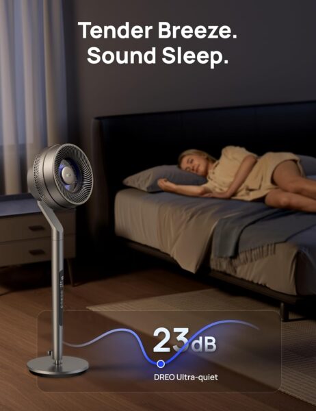 Dreo Pedestal Fan with Smart Control, 40-44" Adjustable Height, DC ...