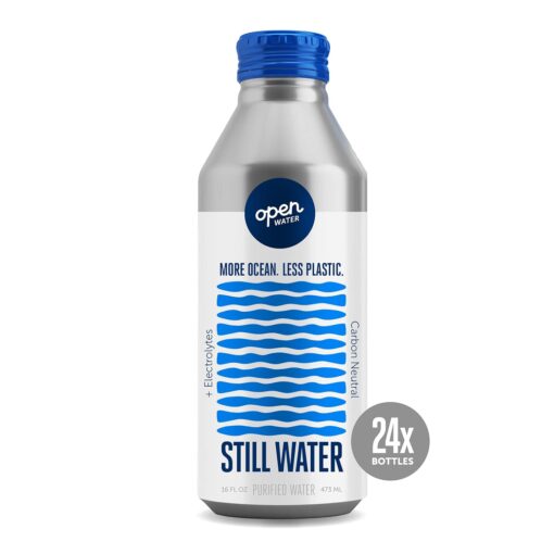 Open Water Still Bottled Water with Electrolytes in 16-oz Aluminum ...