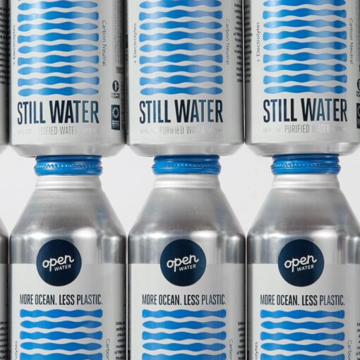 Open Water Still Bottled Water with Electrolytes in 16-oz Aluminum ...