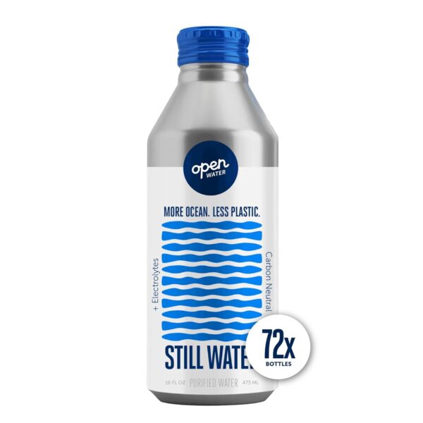 Open Water Still Bottled Water with Electrolytes in 16-oz Aluminum ...