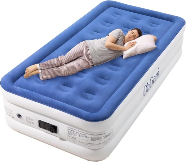 Twin Air Mattress with Built in Pump, 18 Inch Quick Inflation/Deflation ...