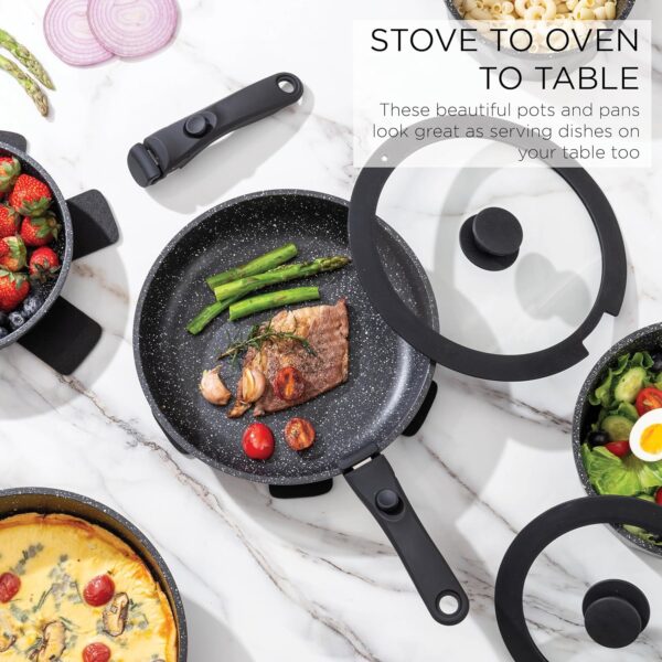 Country Kitchen Cookware Set with Removable Handle, Oven & RV Safe Pots ...