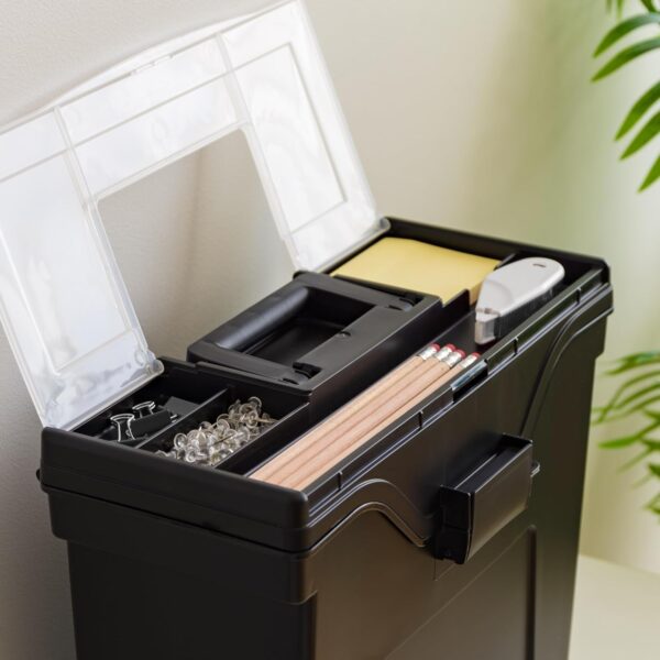 IRIS USA File Box Slim Portable File Organizer Plastic File Box for ...
