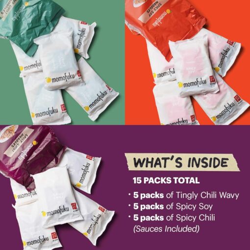 Momofuku Spicy Ramen Noodle Variety Pack by David Chang, 15 Count (Pack ...