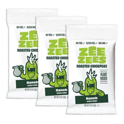 Zee Zees Ranch Cruncherz Roasted Chickpeas, Nut-Free, Vegan, Plant ...